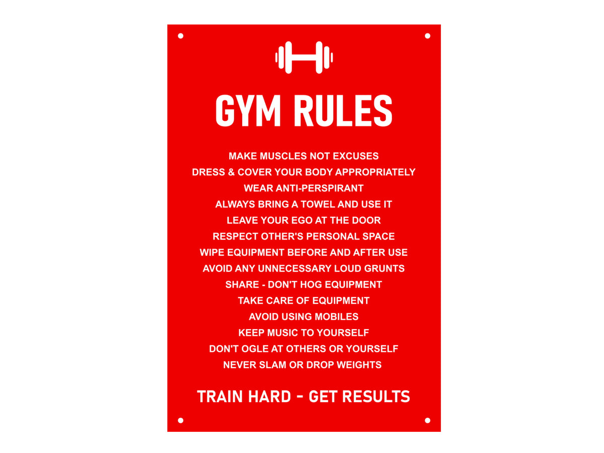 Gym Rules - Etiquette Sign Notice – North By North East